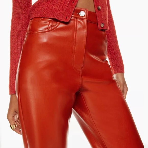 Aritzia | Pants & Jumpsuits | Melina Vegan Leather Pants Rusty Red ...